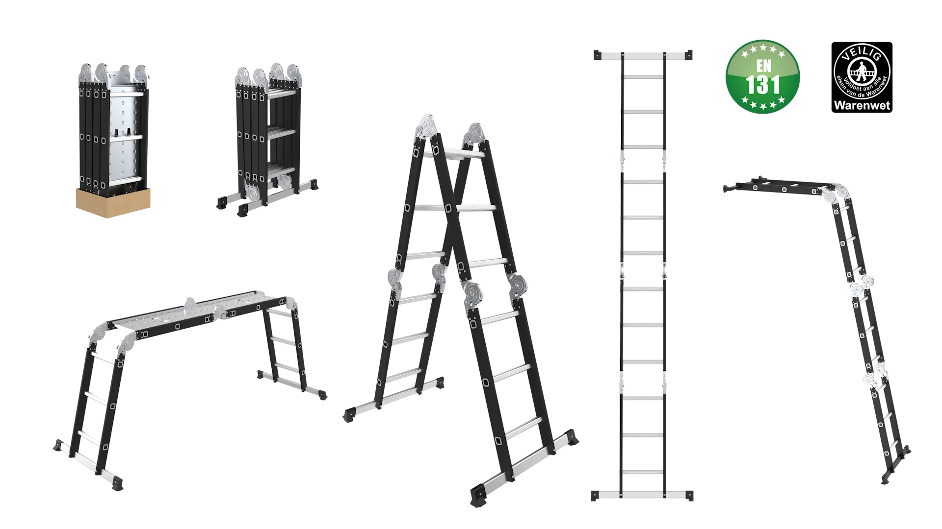 En131 Gs 4x2 4x3 4x4 4x5 4x6 Multifunctional Folding Ladder Hinge ...