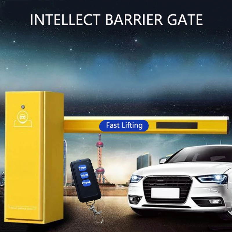 License Plate Recognition DC Brushless Straight bar Gate Road Access ...