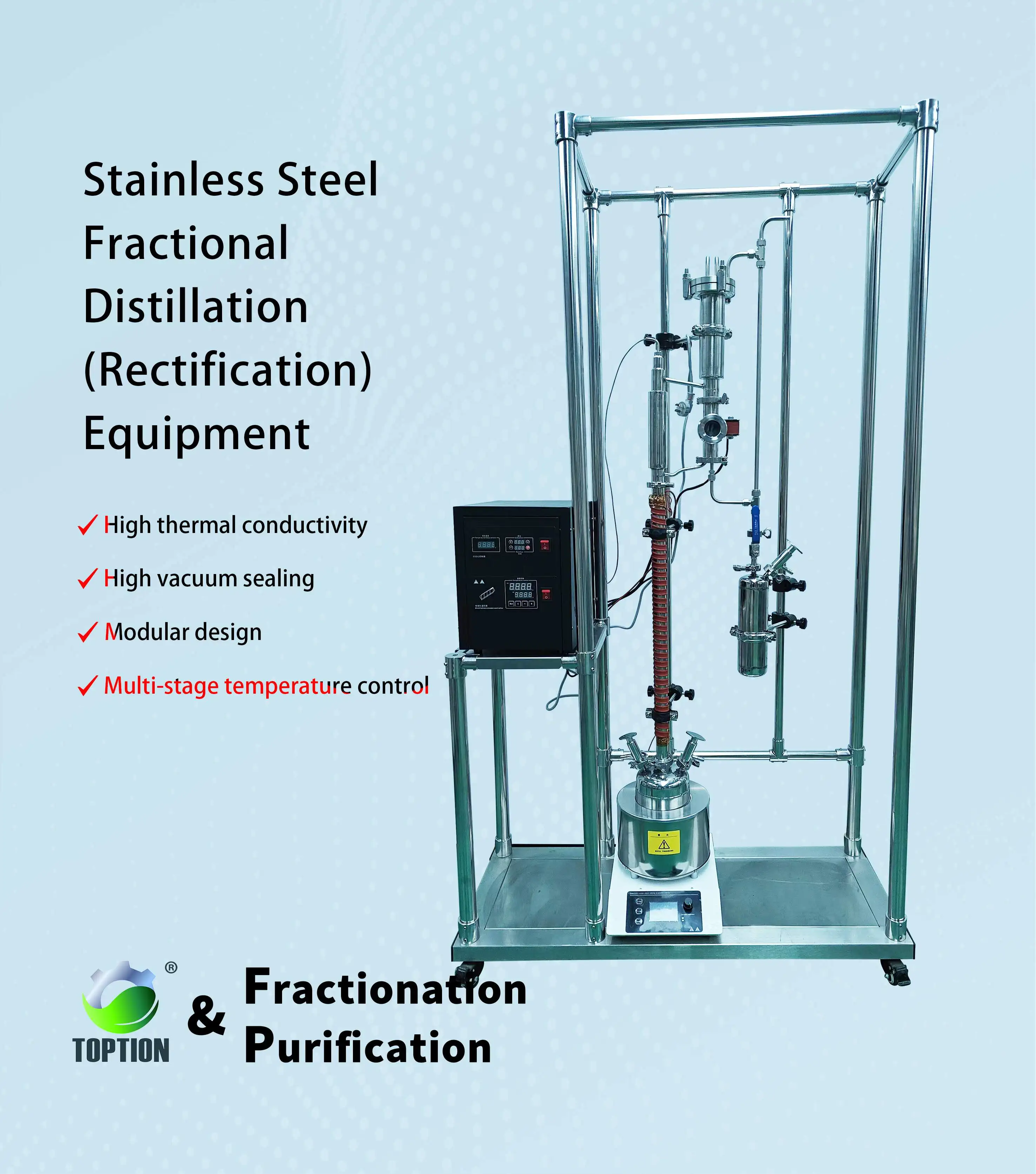 CE-Certified Electric Stainless Steel Reactor Vacuum Rectifying Column ...