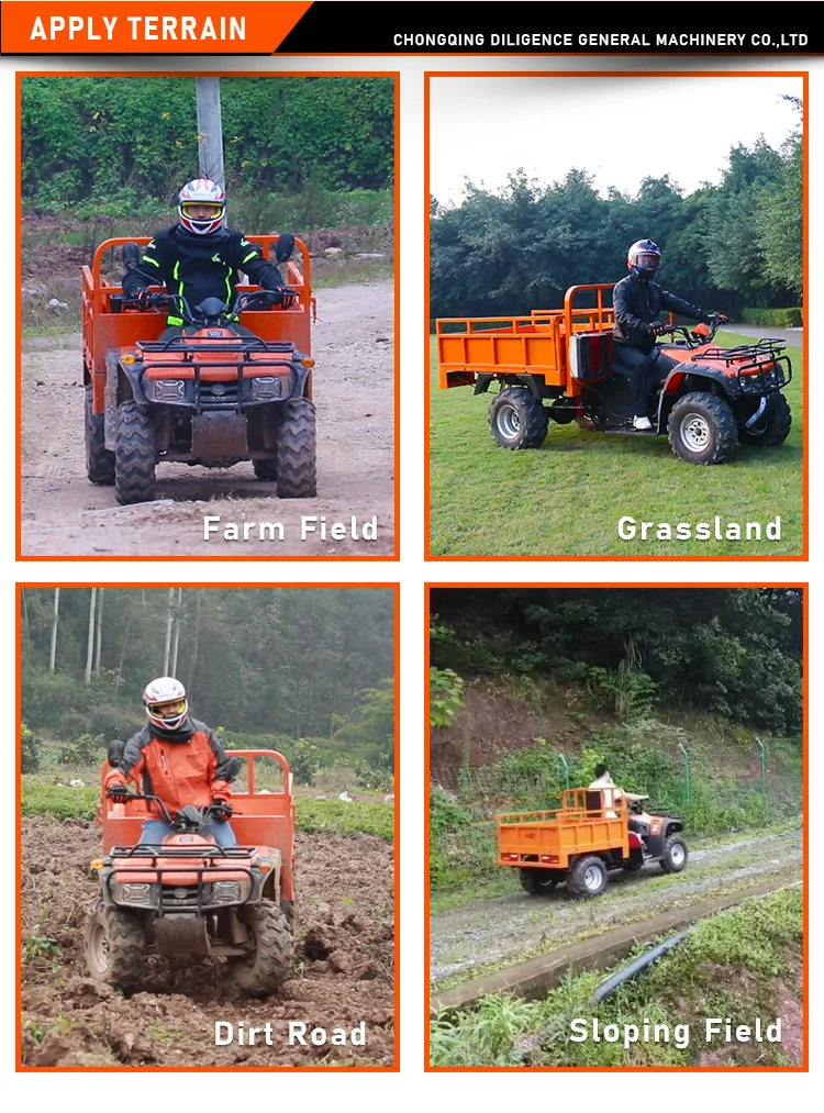 Chinese Factory 250cc Gas Driven 4-wheel Cargo Four Wheel Agricultural ...