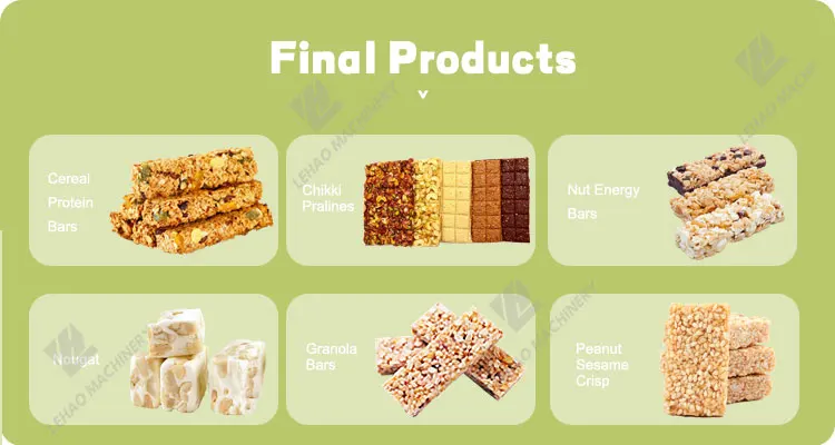 Easy Operation Protein Bar Praline Nougat Production Line Gas Heating ...