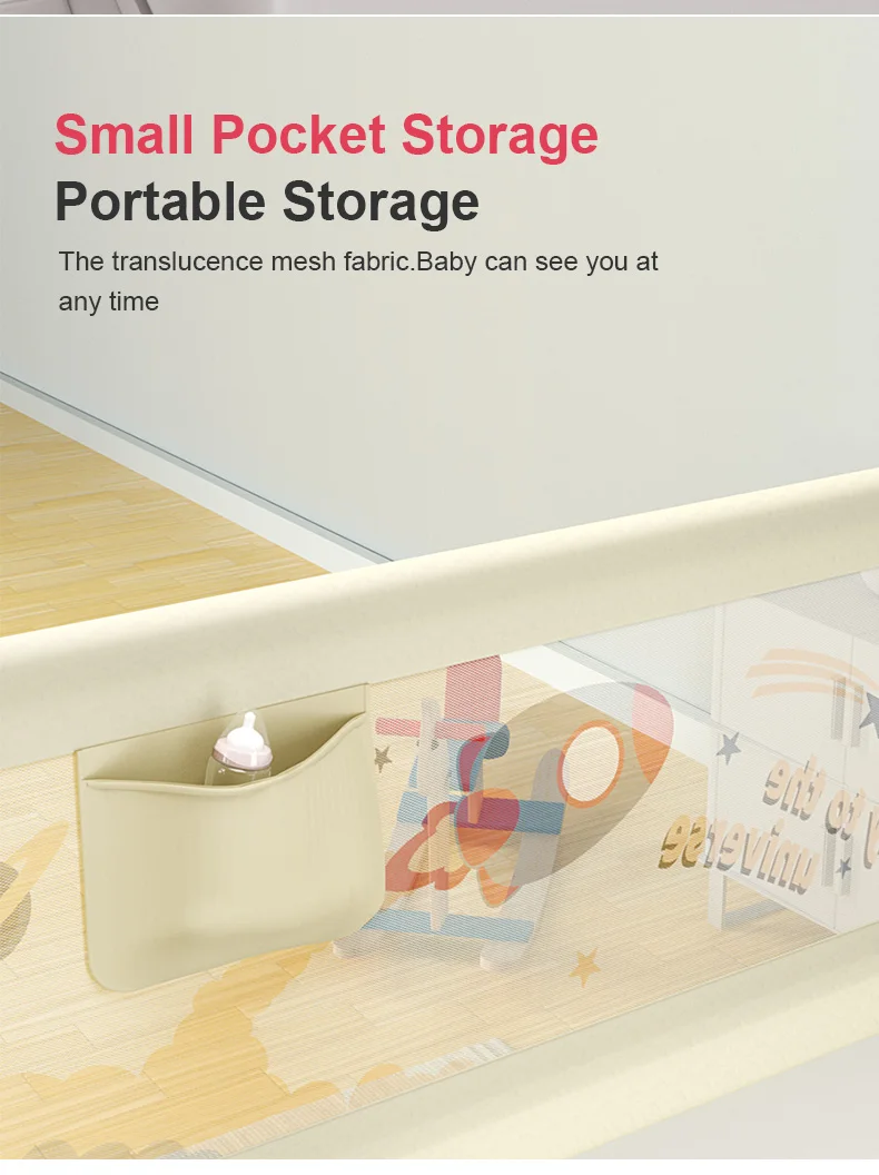 Adjustable Kids Bed Rails Barrier Safety Fence Retractable Baby Bed ...