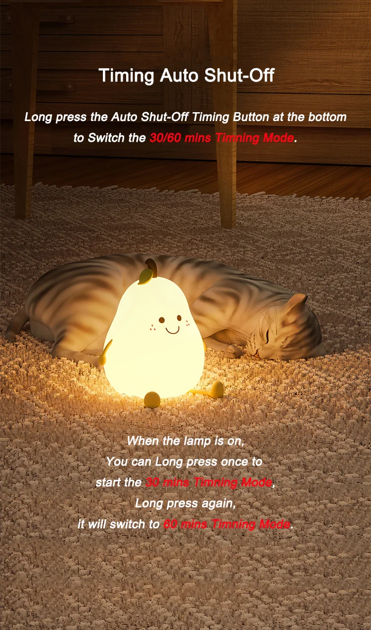 Eco-friendly Silicone Decompression Pat Light 5v 1w Lovely Little Pear ...