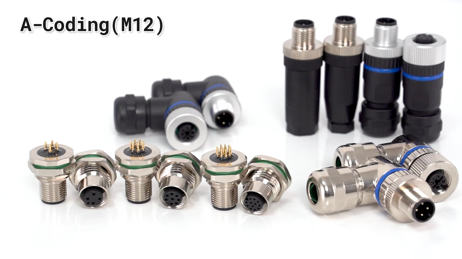 M12 Sensor Connector Male A B D Coding Cable Solder Assembly Type 3 4 5 ...