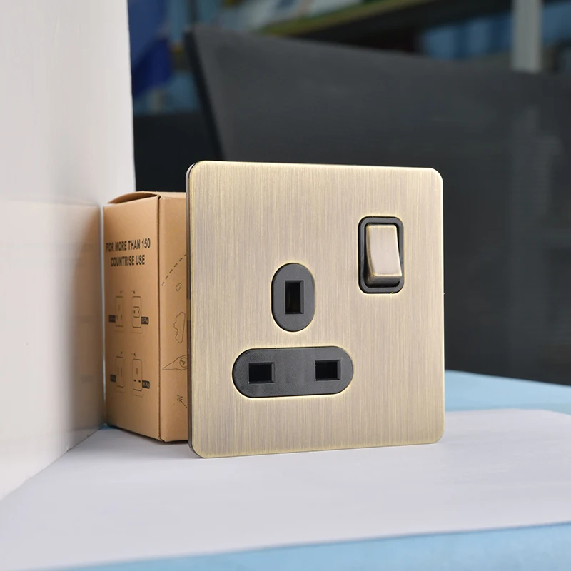 220V 10A Brass Switch Retro Style - Durable Wall Switch