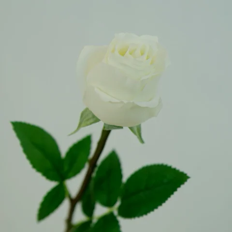 Artificial White Rose Flowers Realistic Latex Roses Single Stem Fake ...