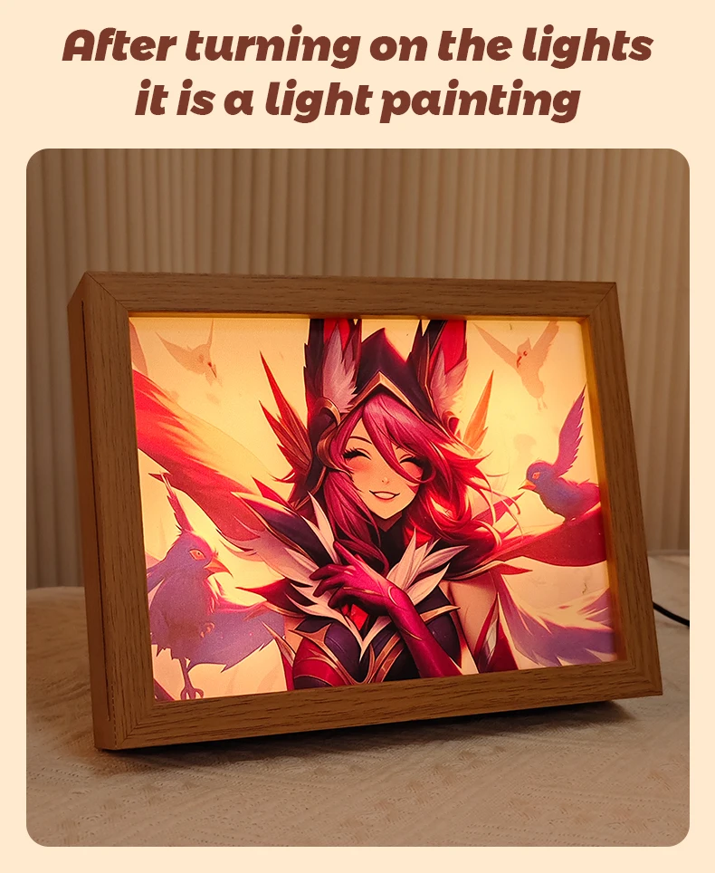 Customized Genshin Impact Mirror Light Art-Themed LED Lamp