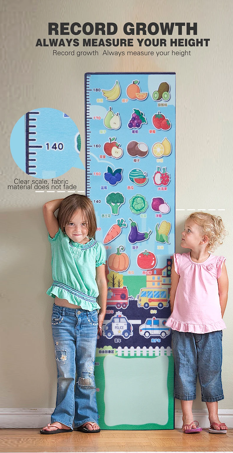 Height Wall Chart Ruler Cartoon Child Growth Chart Measurement Early ...