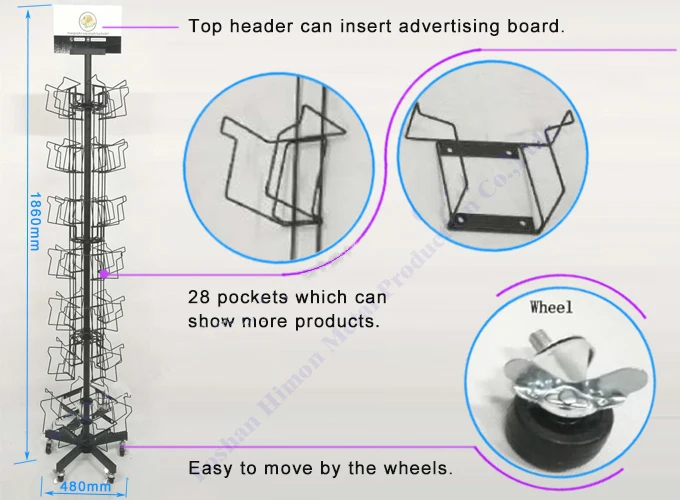 Free Standing Spinner Rack - 56 Pockets for Greeting Cards