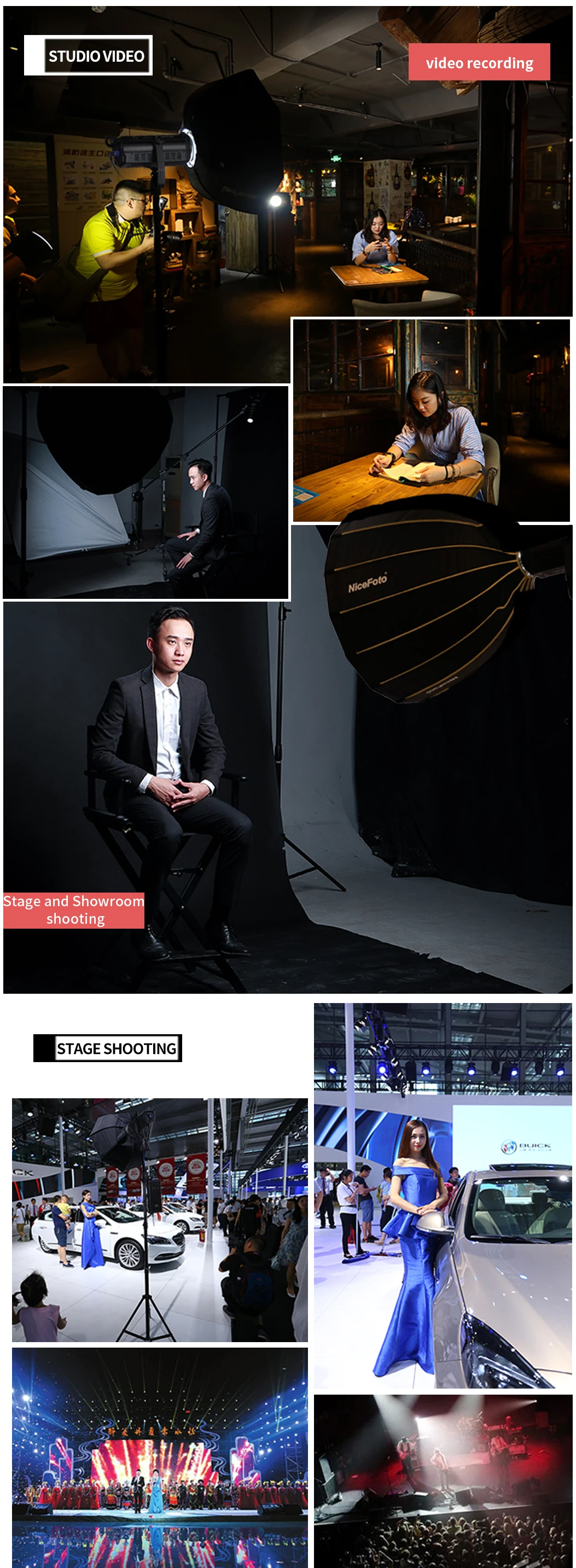 600W COB LED Video Studio Light for Photography & 6000K Lighting