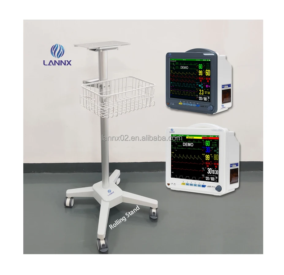 LANNX Mobile Height Adjustable Hospital Medical Vital Signs Monitor ...