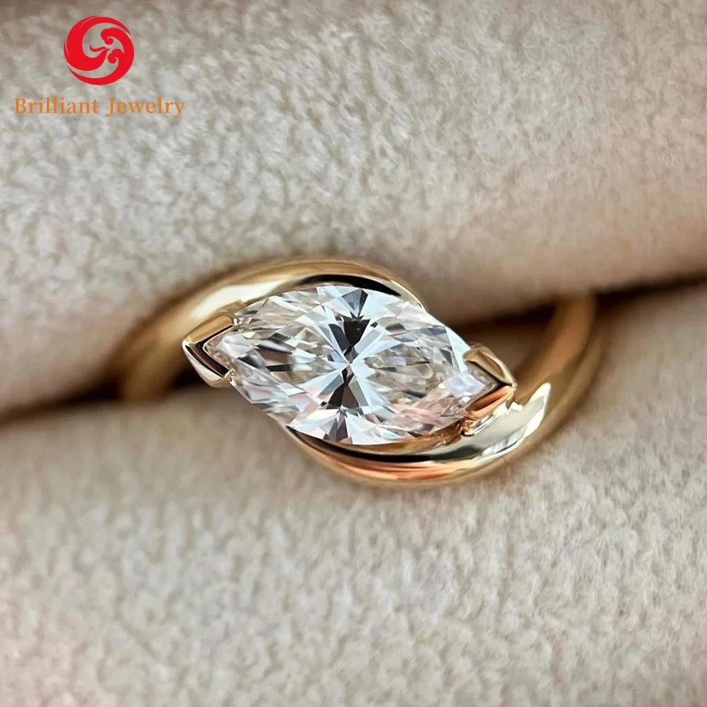 Custom Lab Diamond Engagement Rings CVD HTHP Vvs Lab Grown Diamond 18K ...