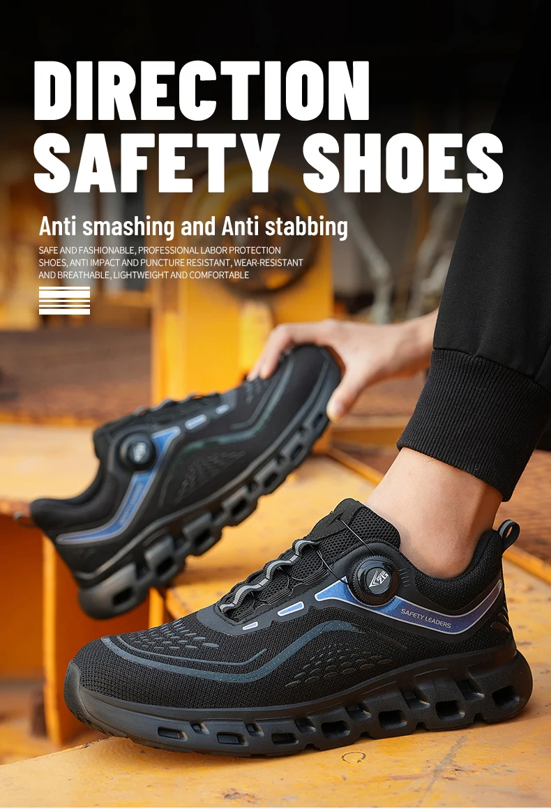Orange Fast Lacing System Safety Shoes - Durable & Comfortable