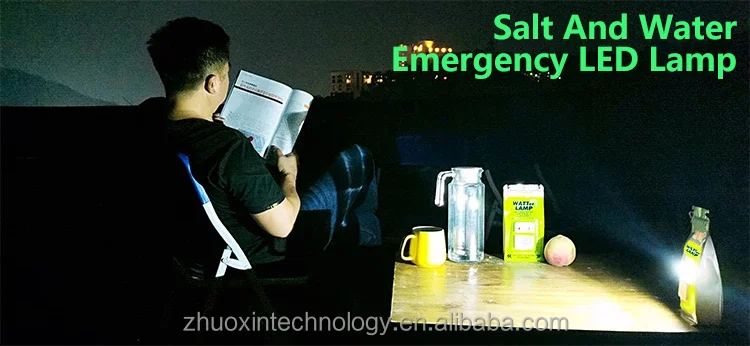 Salt Water Emergency LED Lamp - Portable Camping Lighting with 140H Use ...