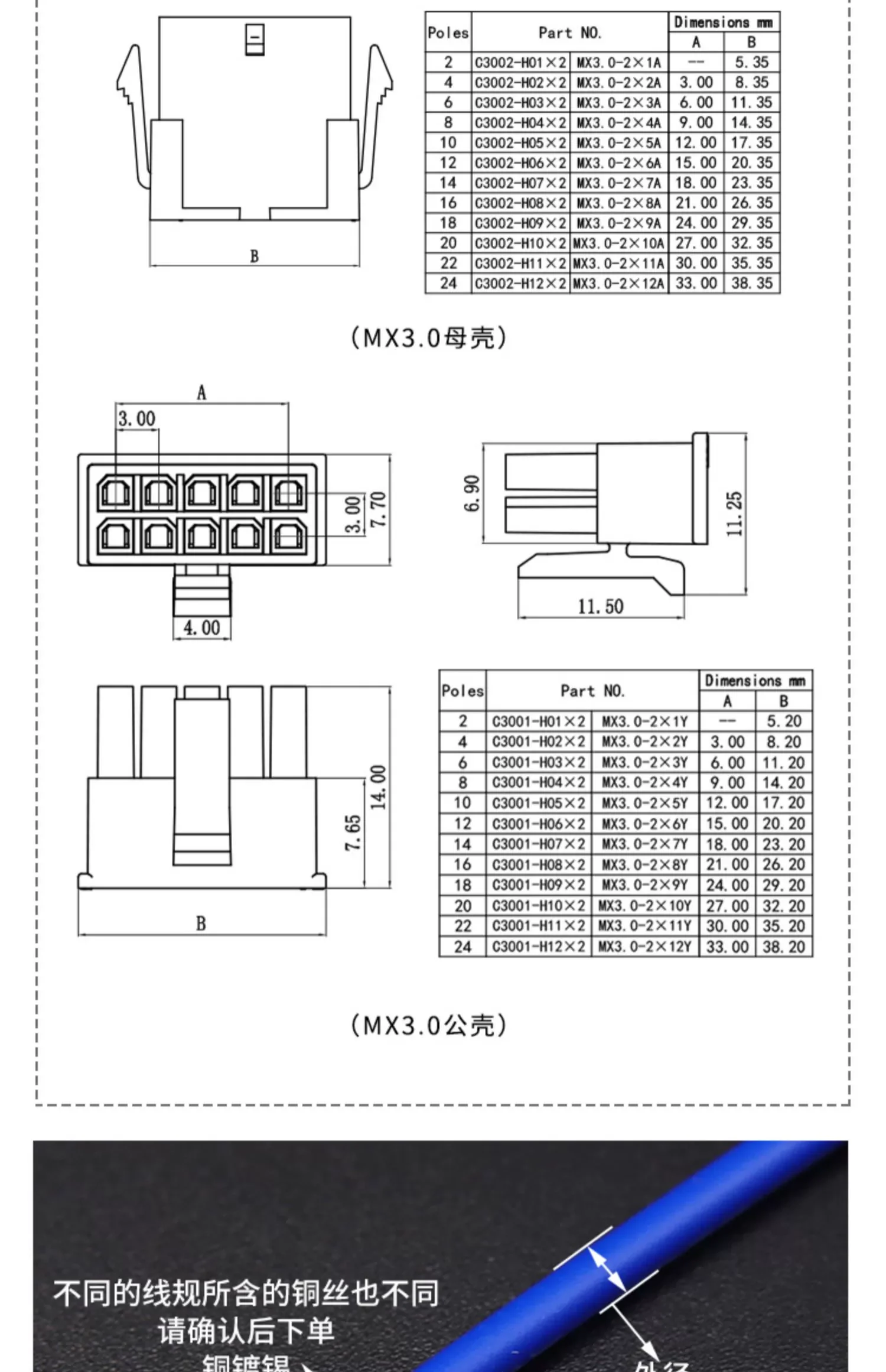 Champion Mx3.0 Terminal Wire 43025 Connecting Line Electron Wire Small 5557/5559 Male And Female ...