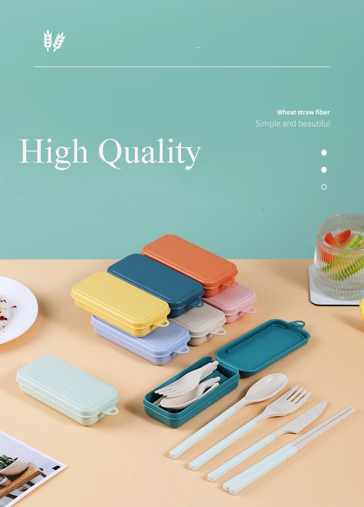 Folding Flatware Set Chopsticks Fork Knife Spoon 4 Pcs Set Detachable ...