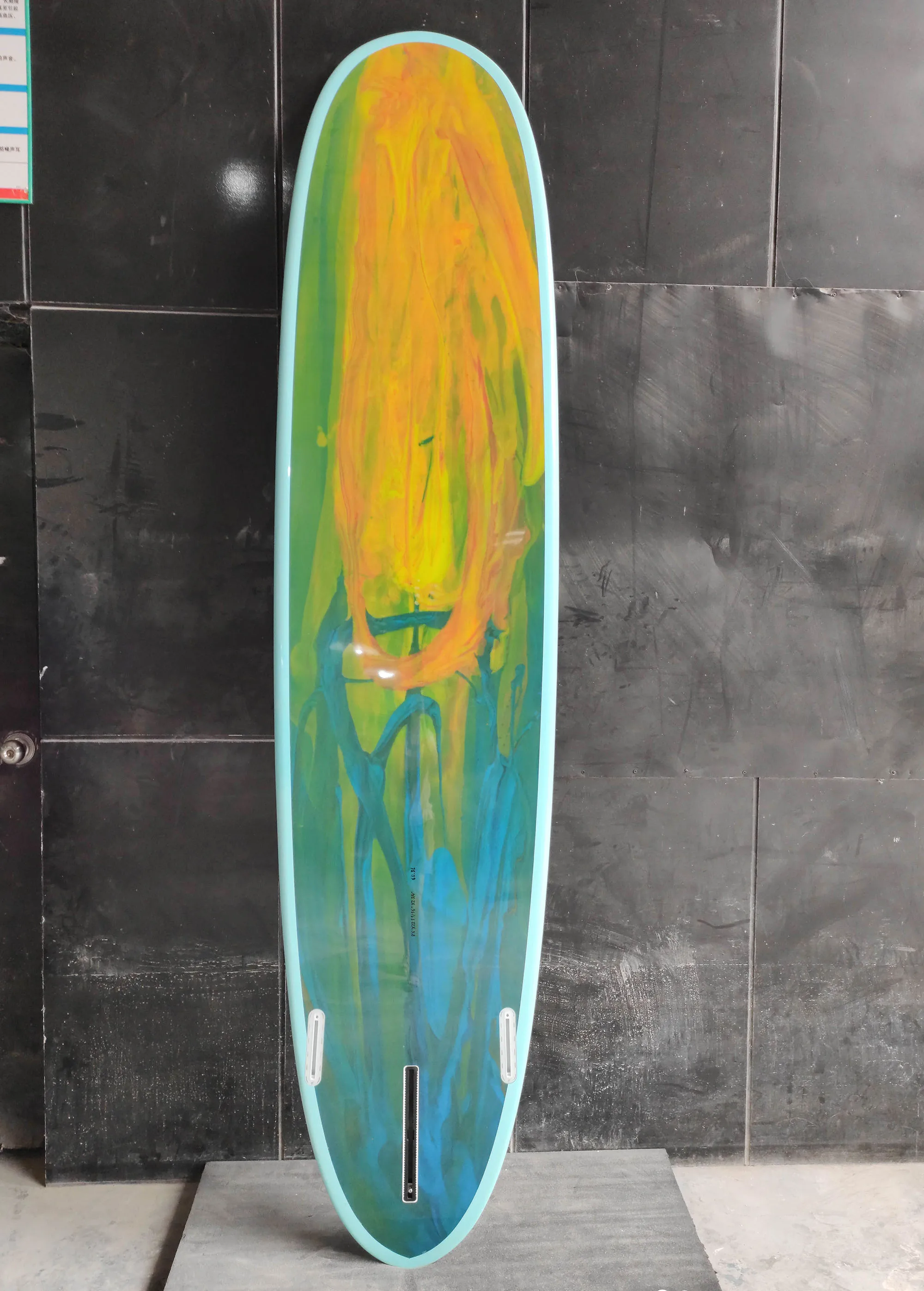 Clear Fiberglass Resin Tint Longboard - Classic Surf Board