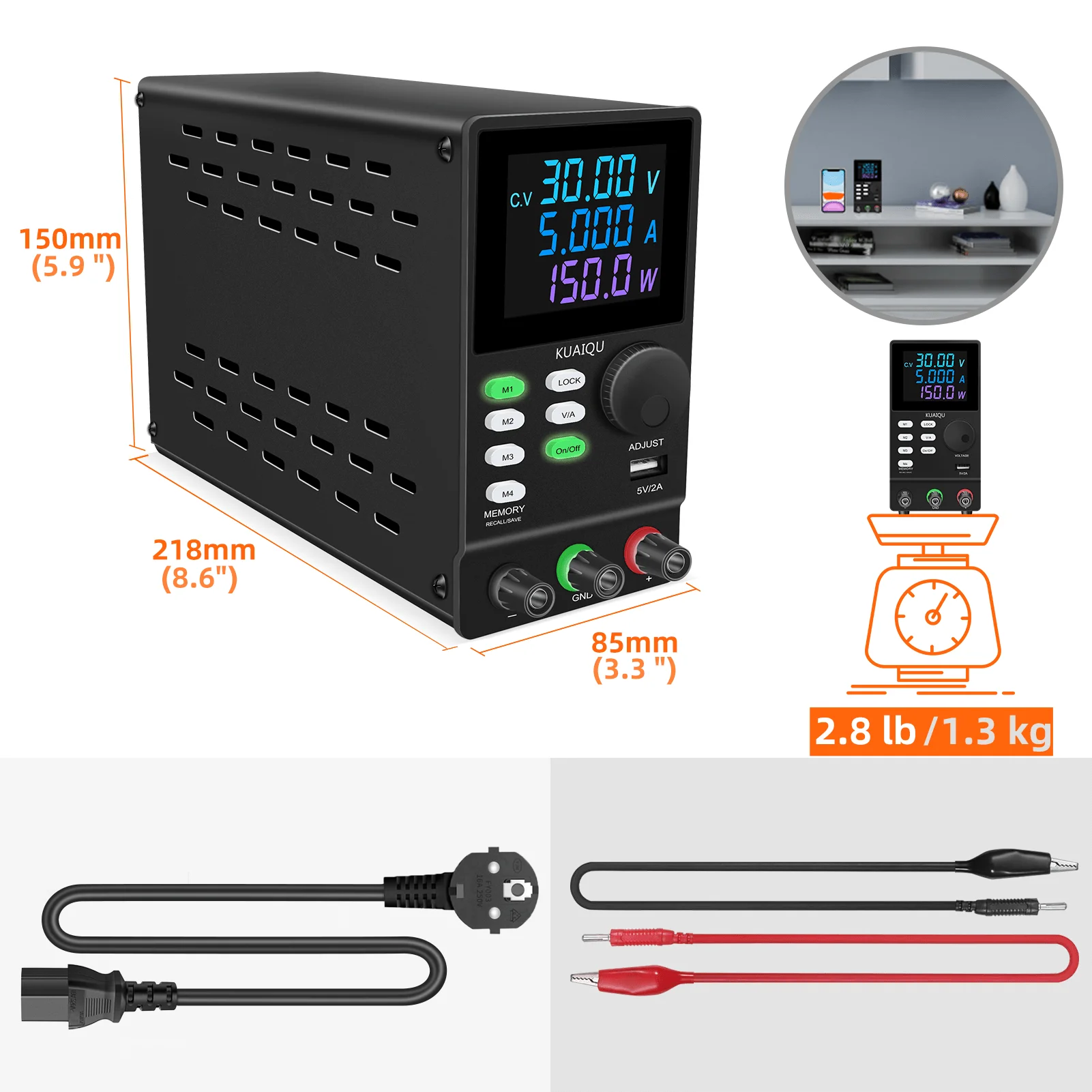 KUAIQU SPPS305D Programmable DC Power Supply - Reliable & Efficient