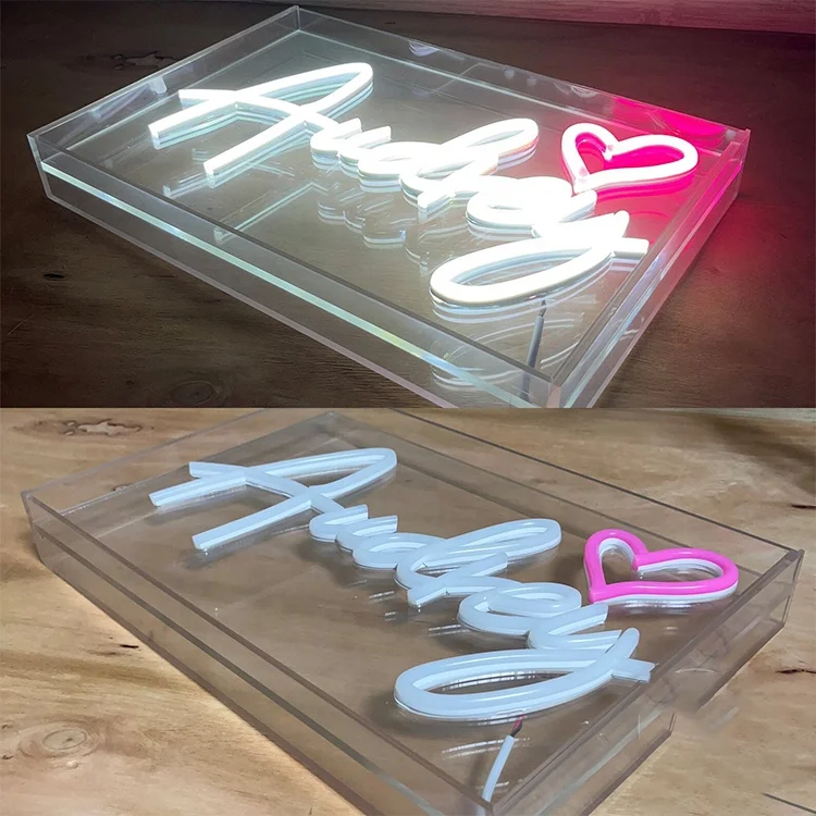 High Quality Led Night Light 3d Custom Name Sign Neon Box Light Sign ...