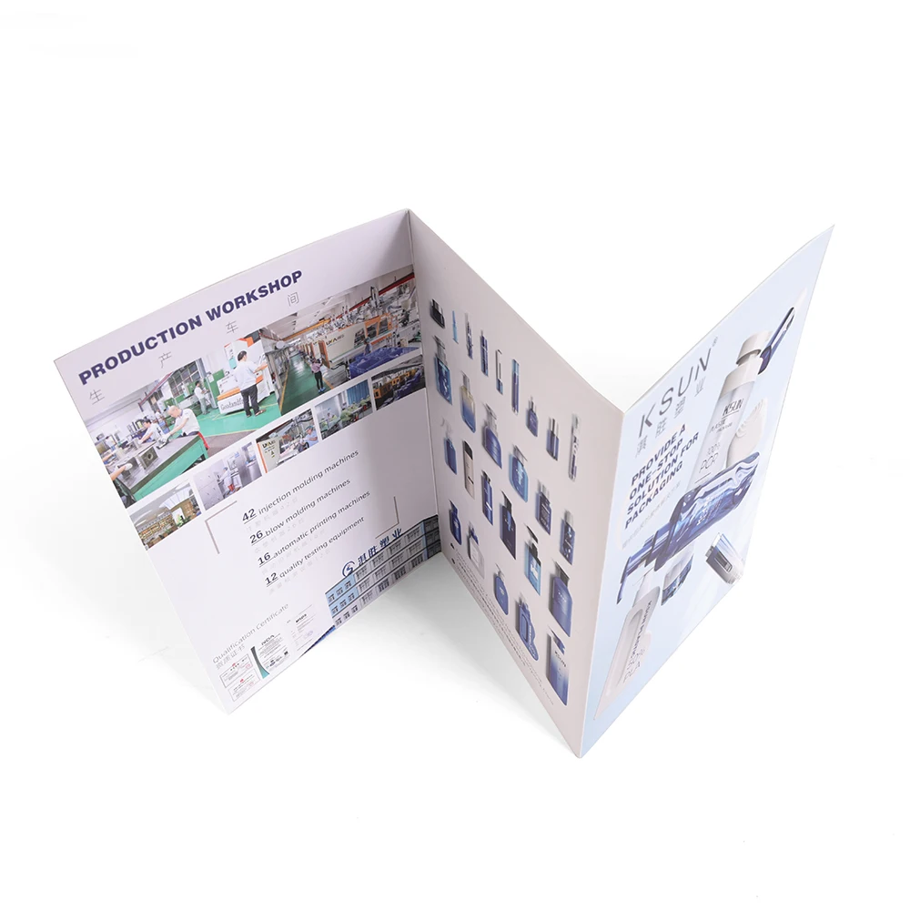 Folding Film Lamination Wholesale Custom Paper Flyers Brochures 2 3 4 ...