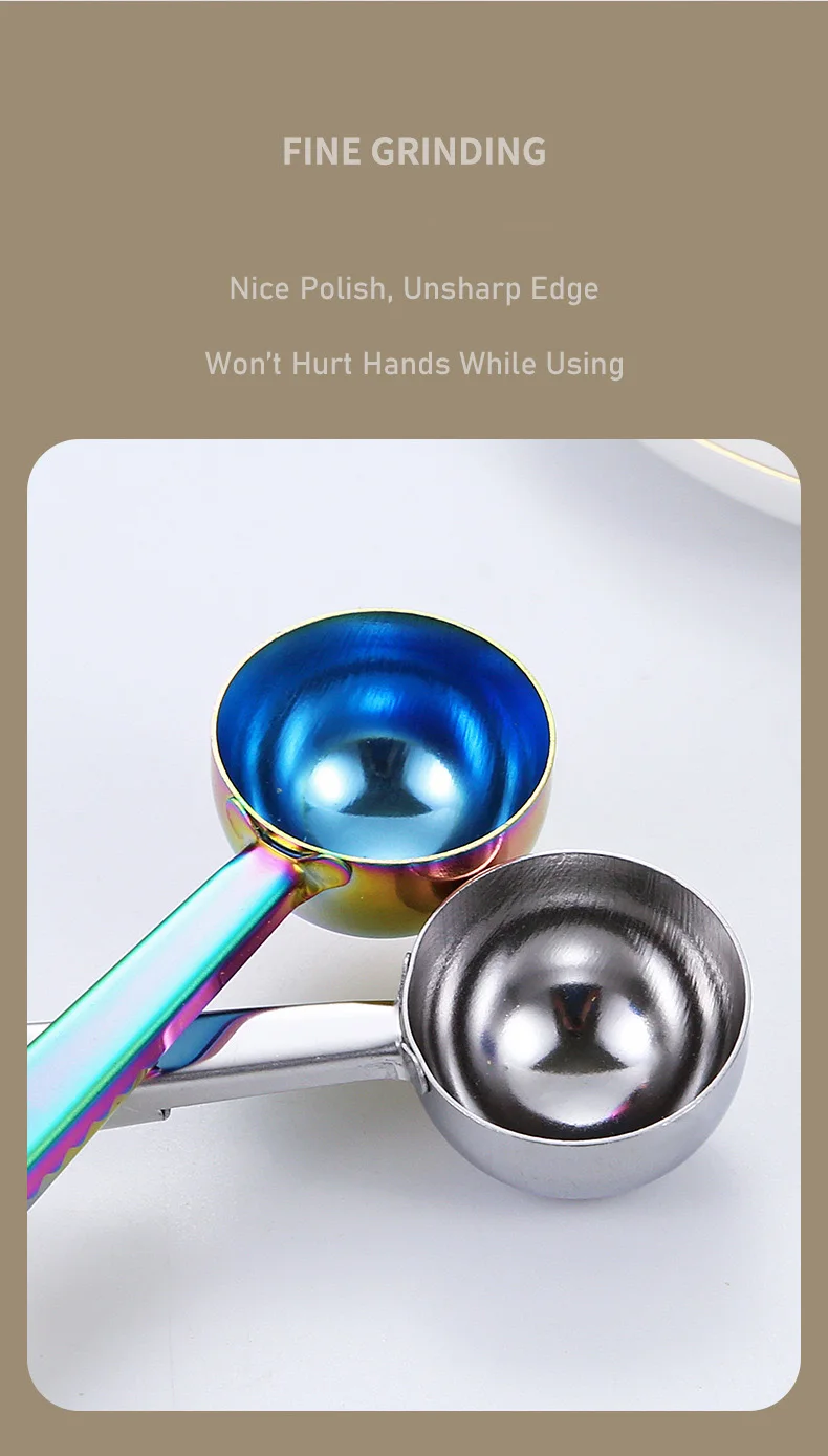 Stainless Steel Measuring Spoon With Bag Seal Clip Multi-function ...