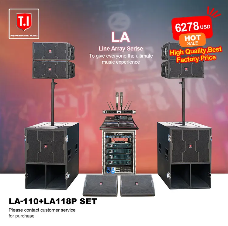 T.I Pro Audio LA-110 - Professional Active Line Array Speaker