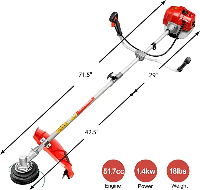 Brush Cutter Weeder 52cc Grass String Trimmers Gasoline Brush Cutter 2 ...
