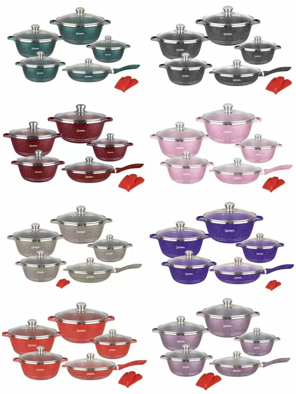 Dessini 12-Piece Medical Stone Pot Set - Eco-Friendly Cookware