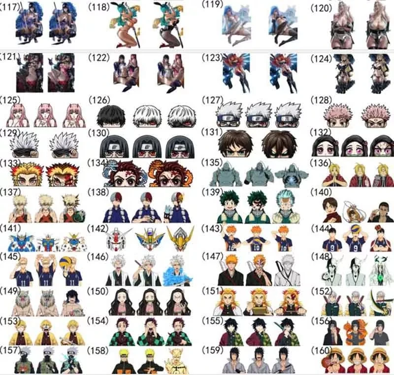 Creative 3d Illusion Stickers Anime Character Gradient Creative Cartoon ...
