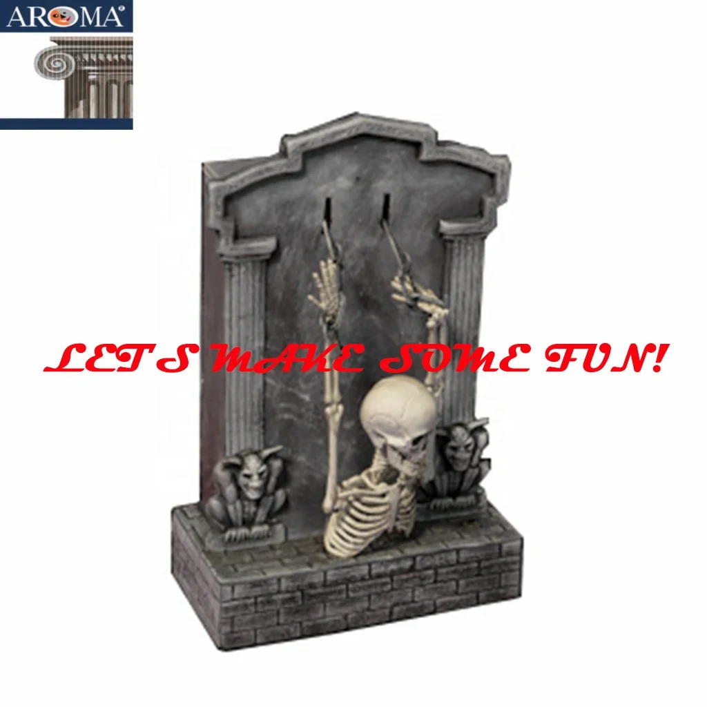 Animated Tombstone with Jumping Skeleton - Halloween Decor
