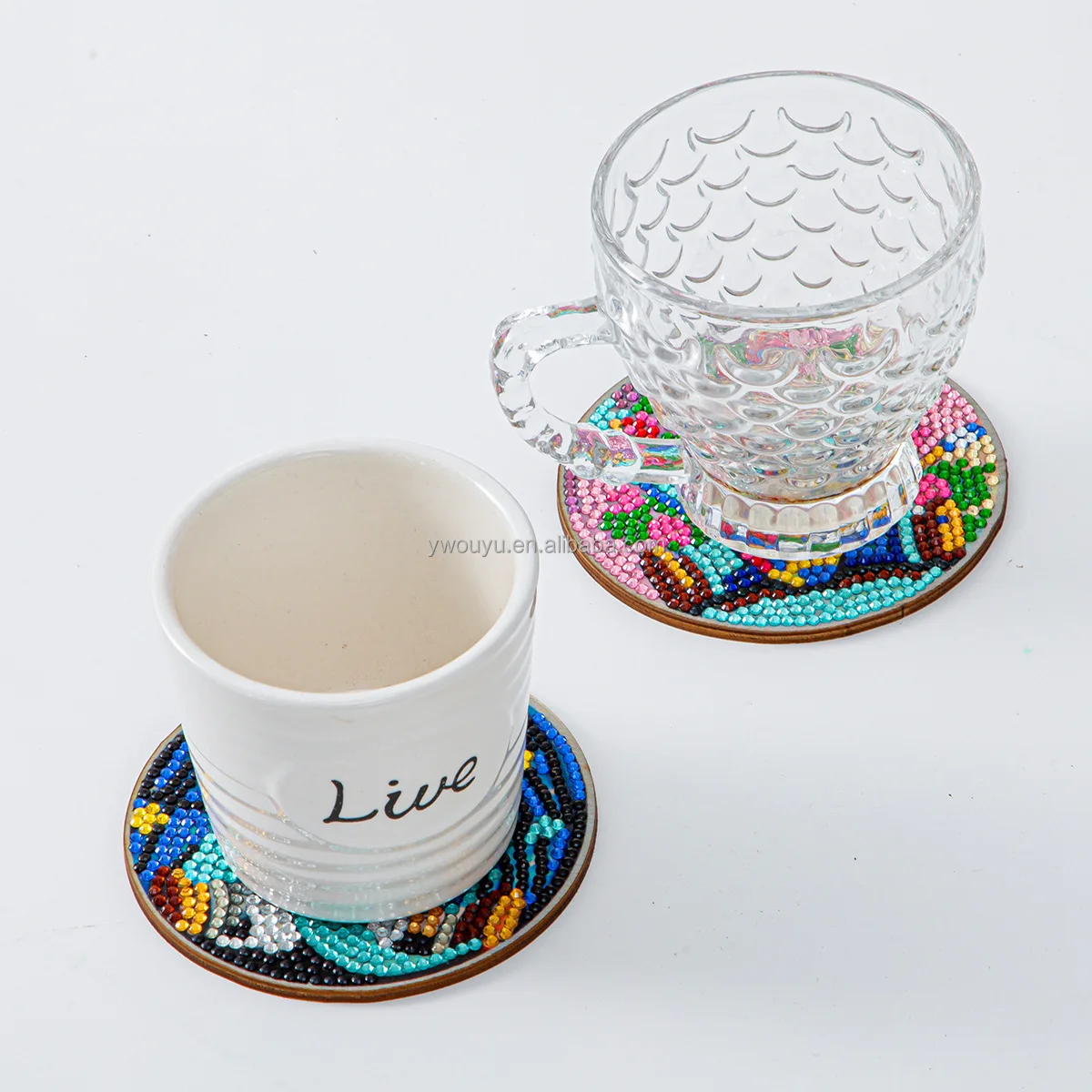 Full Diamond Painting Coaster Wood Back Multi Designs Platemat Fruit ...