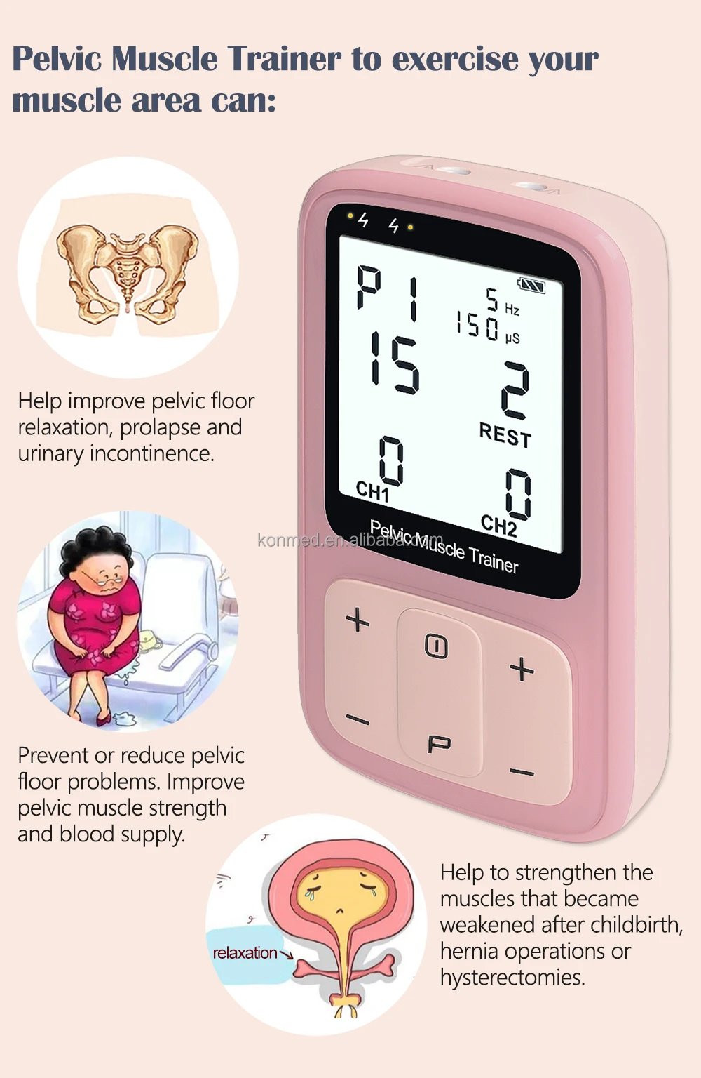 Pelvic Muscle Trainer Neuromuscular Re-education To Rehablitate Fragile ...