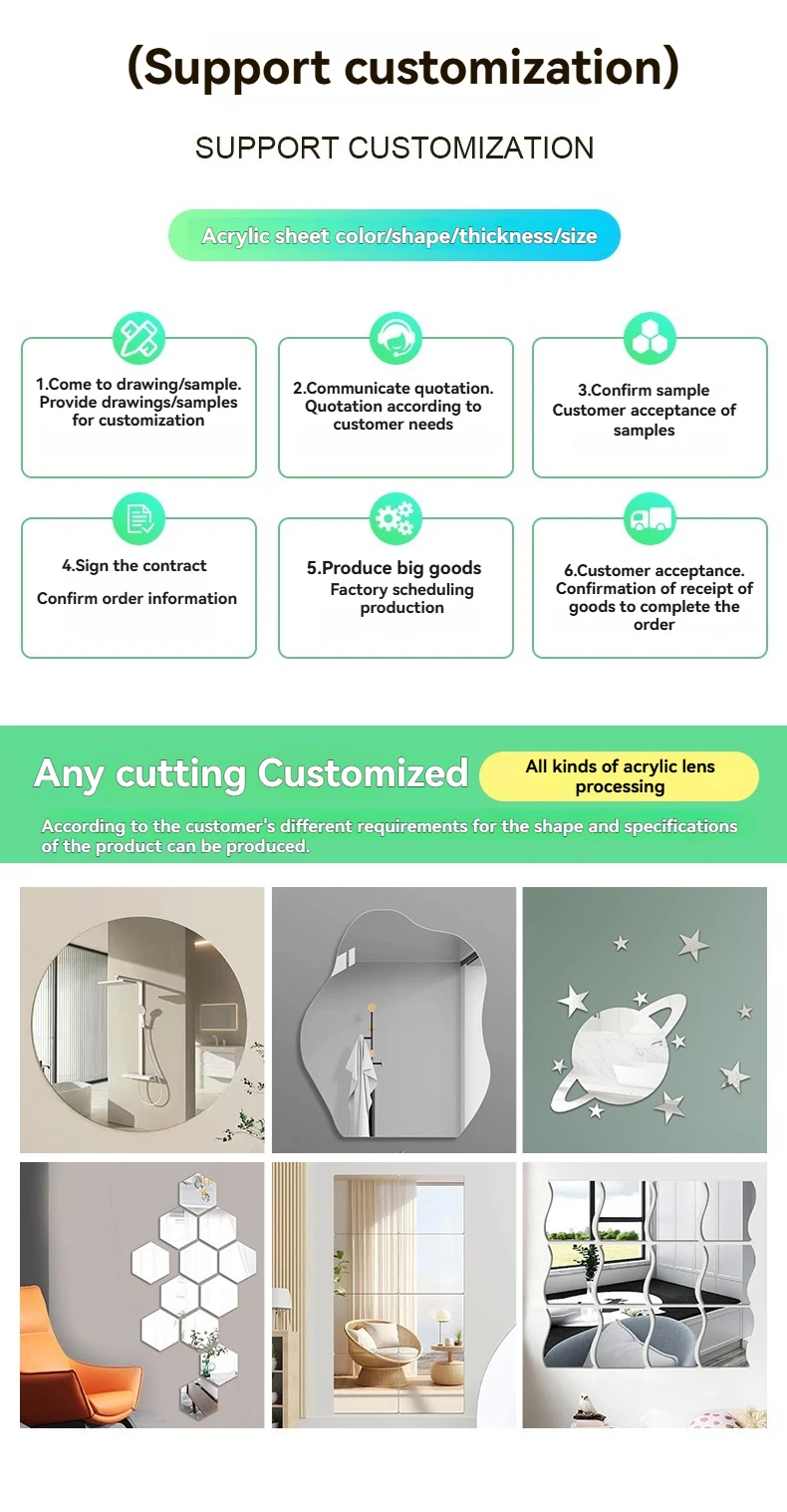 Wholesale Custom Acrylic Animal Shape Mirror Plate Self Adhesive Non ...