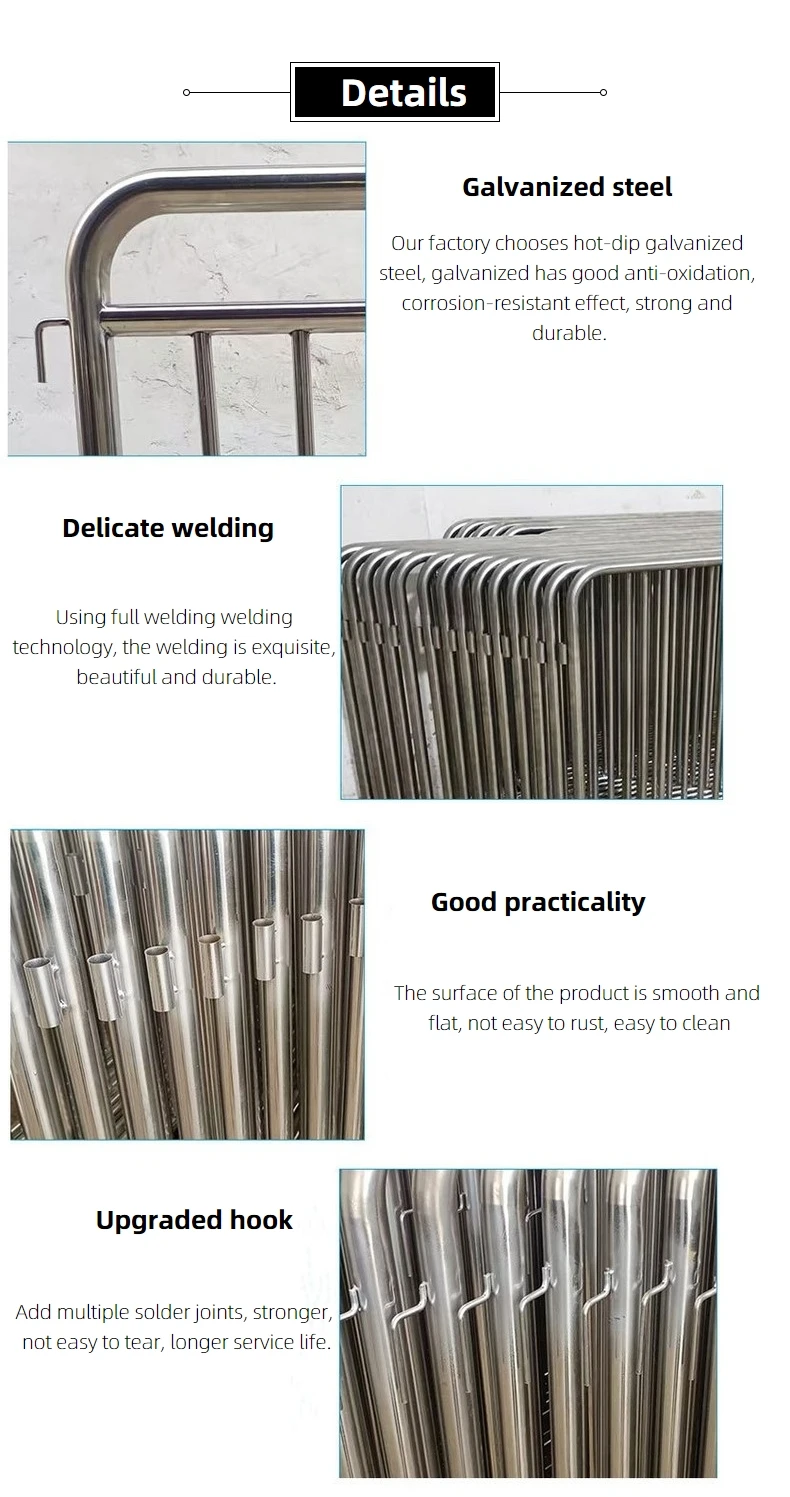 5 Feet Heavy Duty Galvanized Steel Barrier Interlocking Crowd Control ...