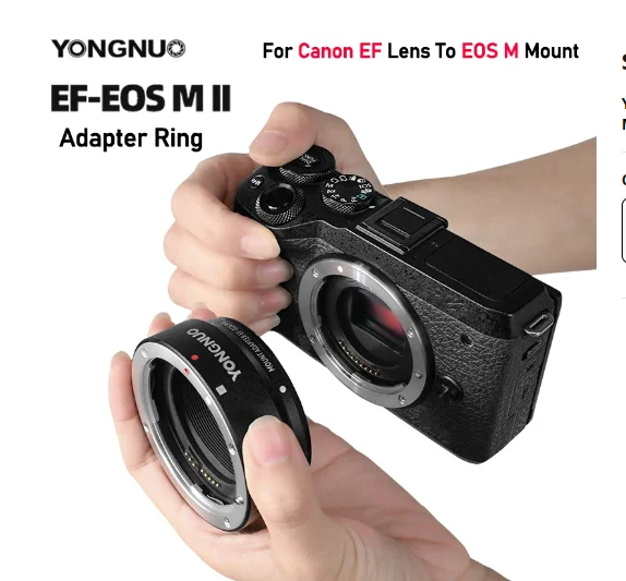 YONGNUO EF-EOS M II Auto Focus Adapter Ring for Sony EF/EF-S Mount Lens to Canon EOS-M Mount ...