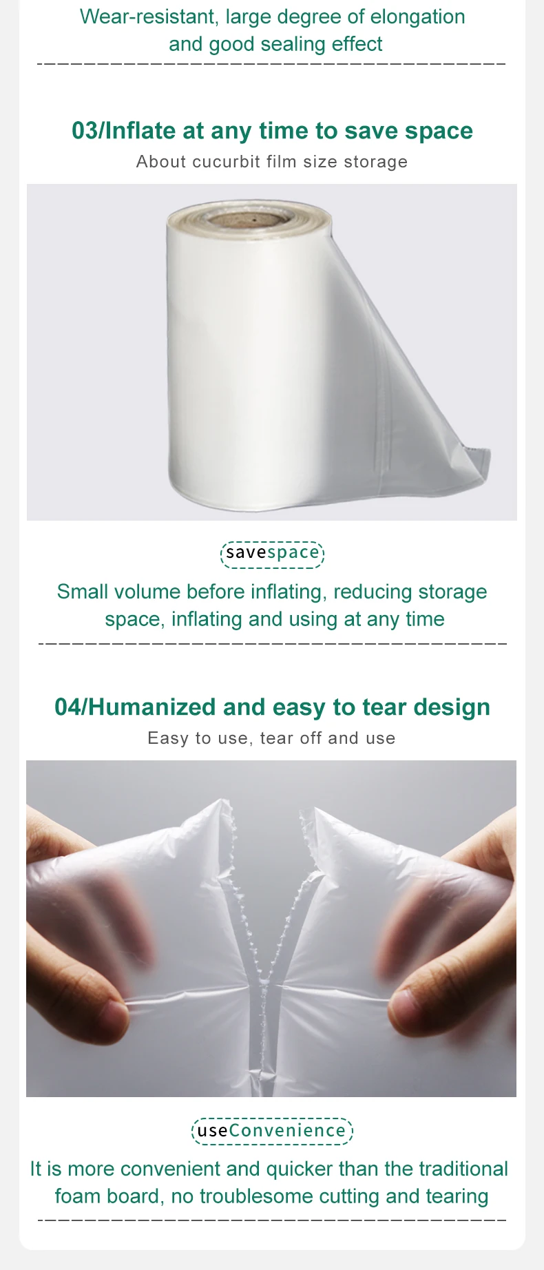 20cm High SHENHONGJI Pe Bubble Wraps Air Cushion Film Pillow for ...