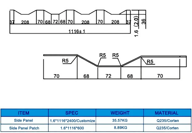 Professional Production Of Marine Container Parts 4 Side Panel ...