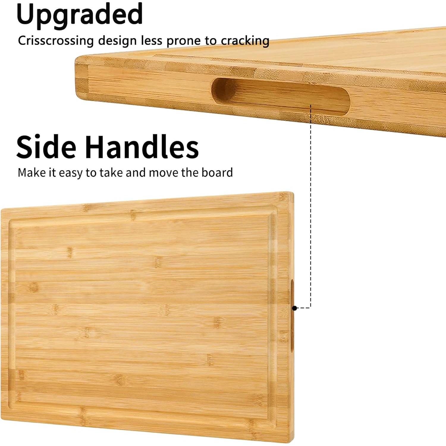 Large Bamboo Cutting Board Wooden Butcher Block Over the Sink Chopping ...