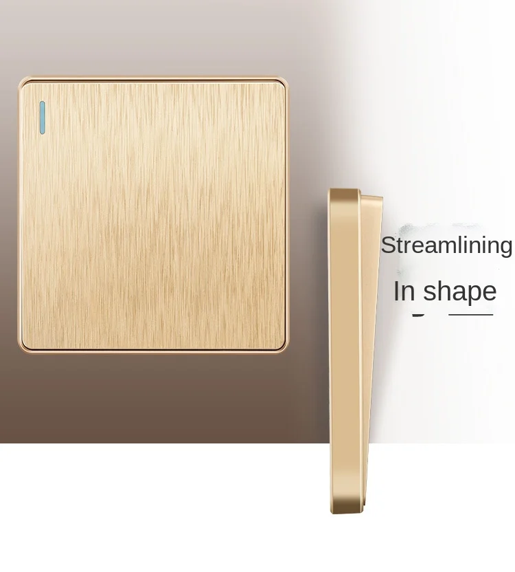 British Standard Gold Wall Switch - USB & General-purpose