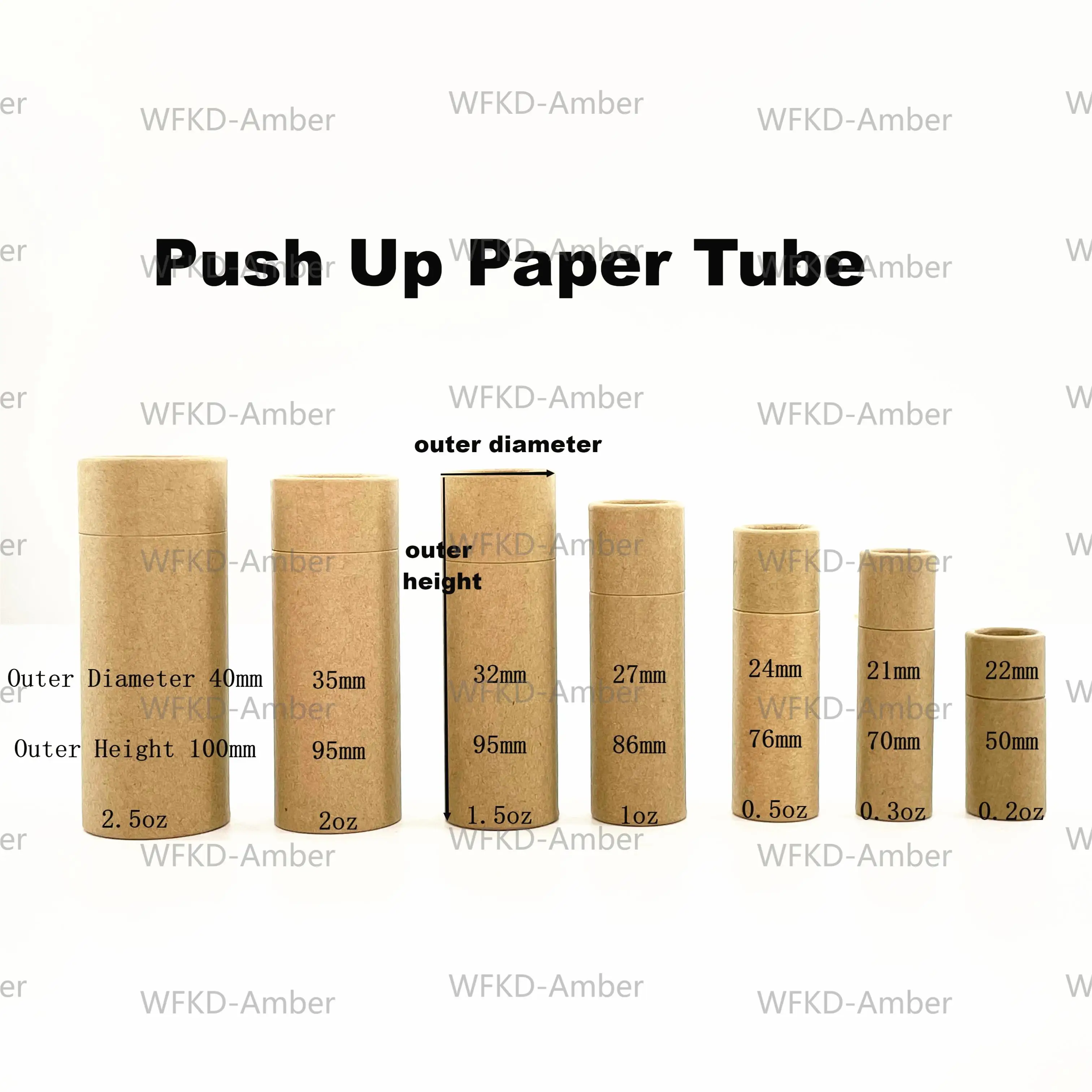 21*70mm Recycled Kraft Paper Tube for Lip Balm Industrial Cosmetic Use ...
