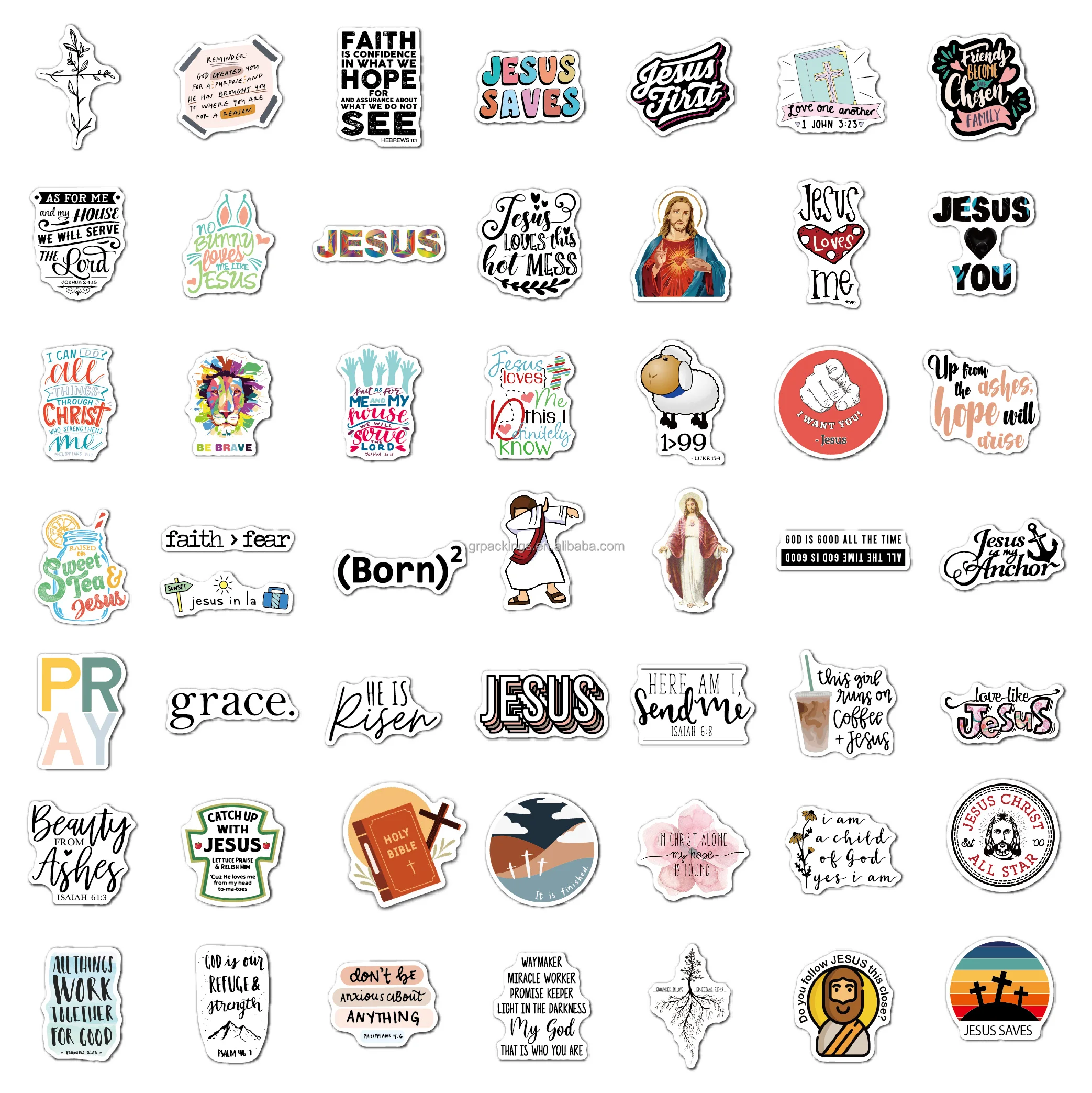 100pcs Jesus Motivational Stickers - Inspire & Decorate