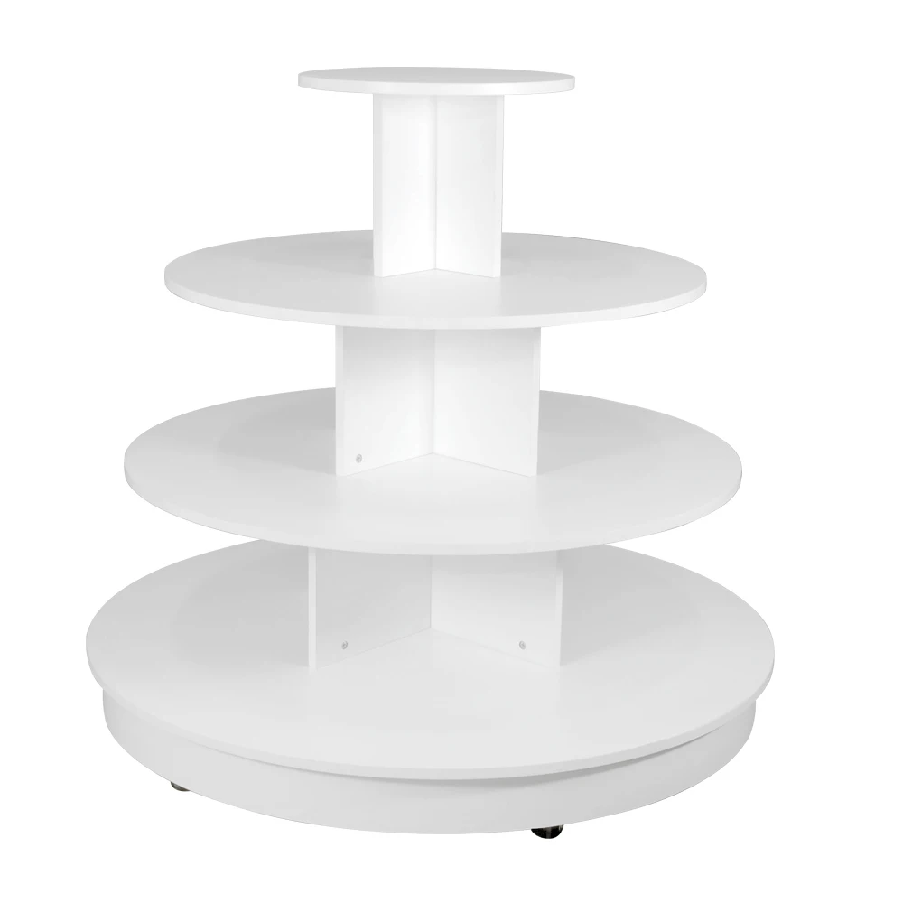 HIKUYA 4 Tier Round Wood Display Table With Casters| Alibaba.com