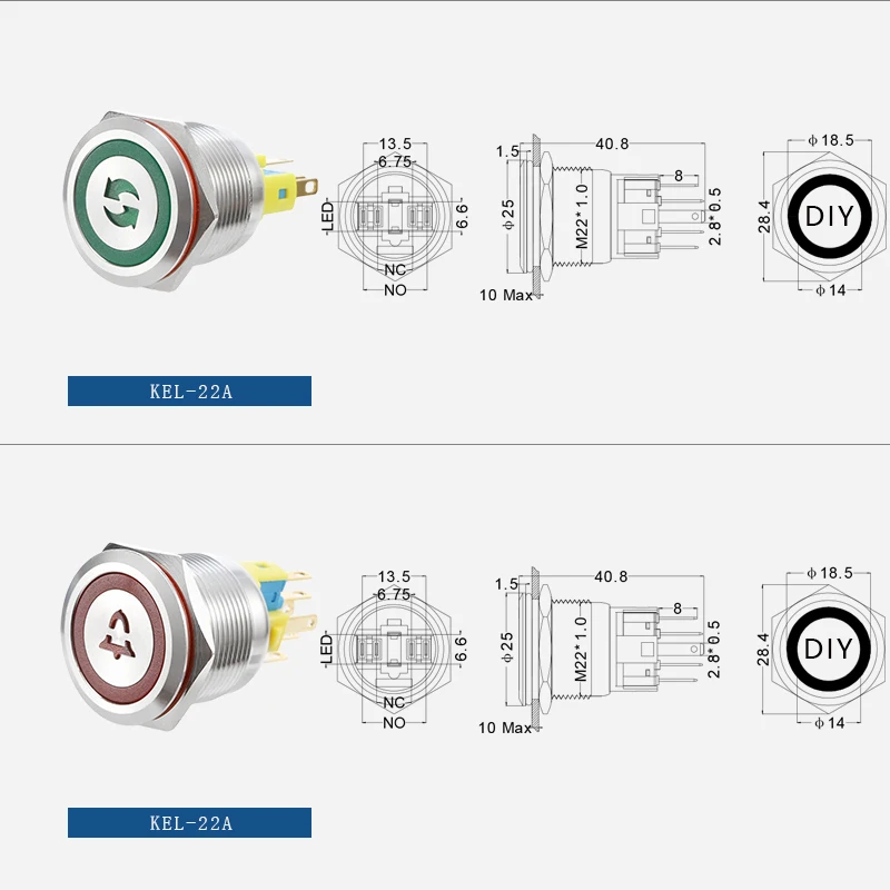 Chinakel 22mm Special Symbols Range Hood Push Button Switch Push Button ...
