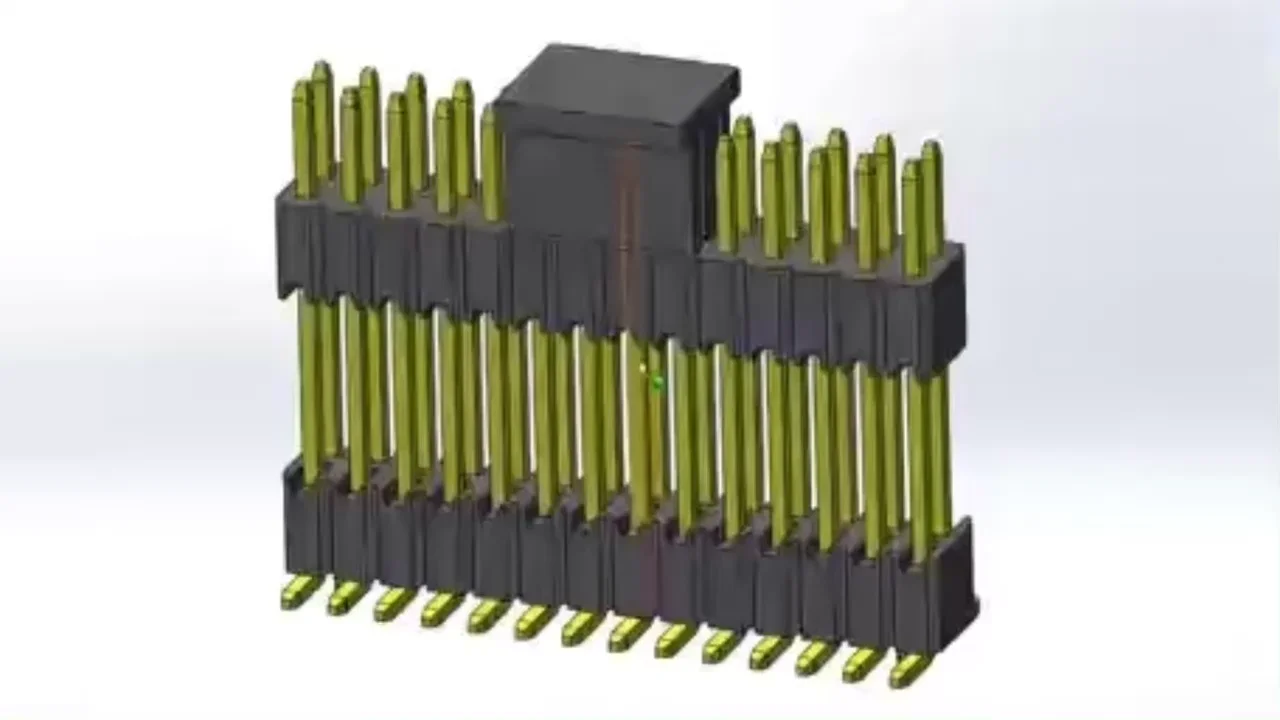 1.27mm Pitch Pin Header Connector Double Row 2x14pin Right Angle Smt ...