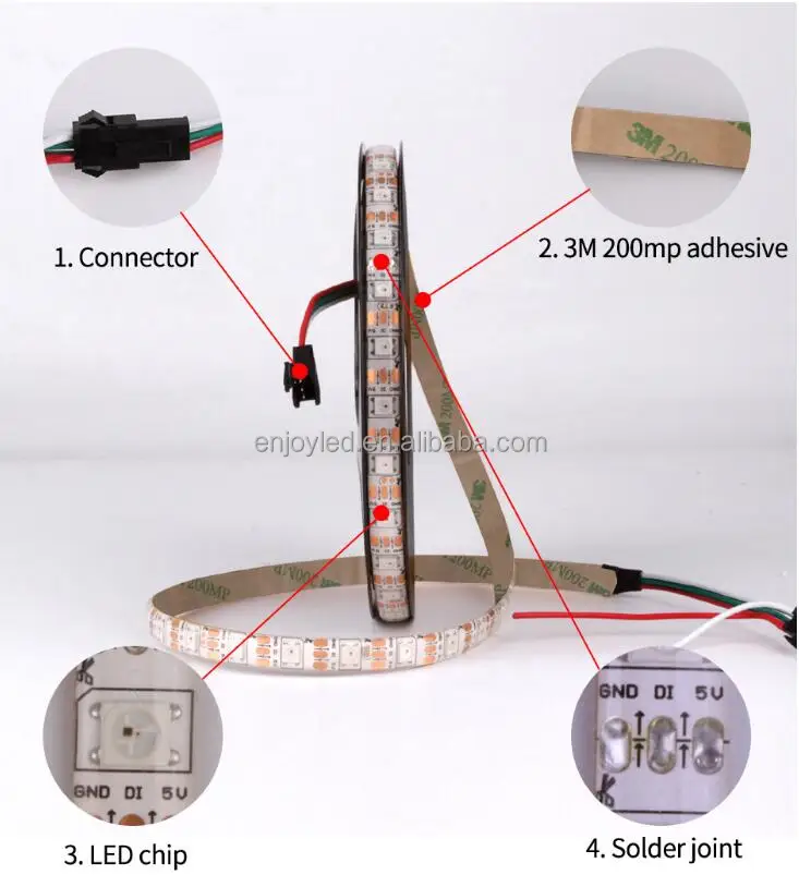 Specialized Factory 2812b Ws2812 5v Pixel Led Strip 3 Years Warranty Rgb 144 Ws2811 Ws2812 Rgbic ...