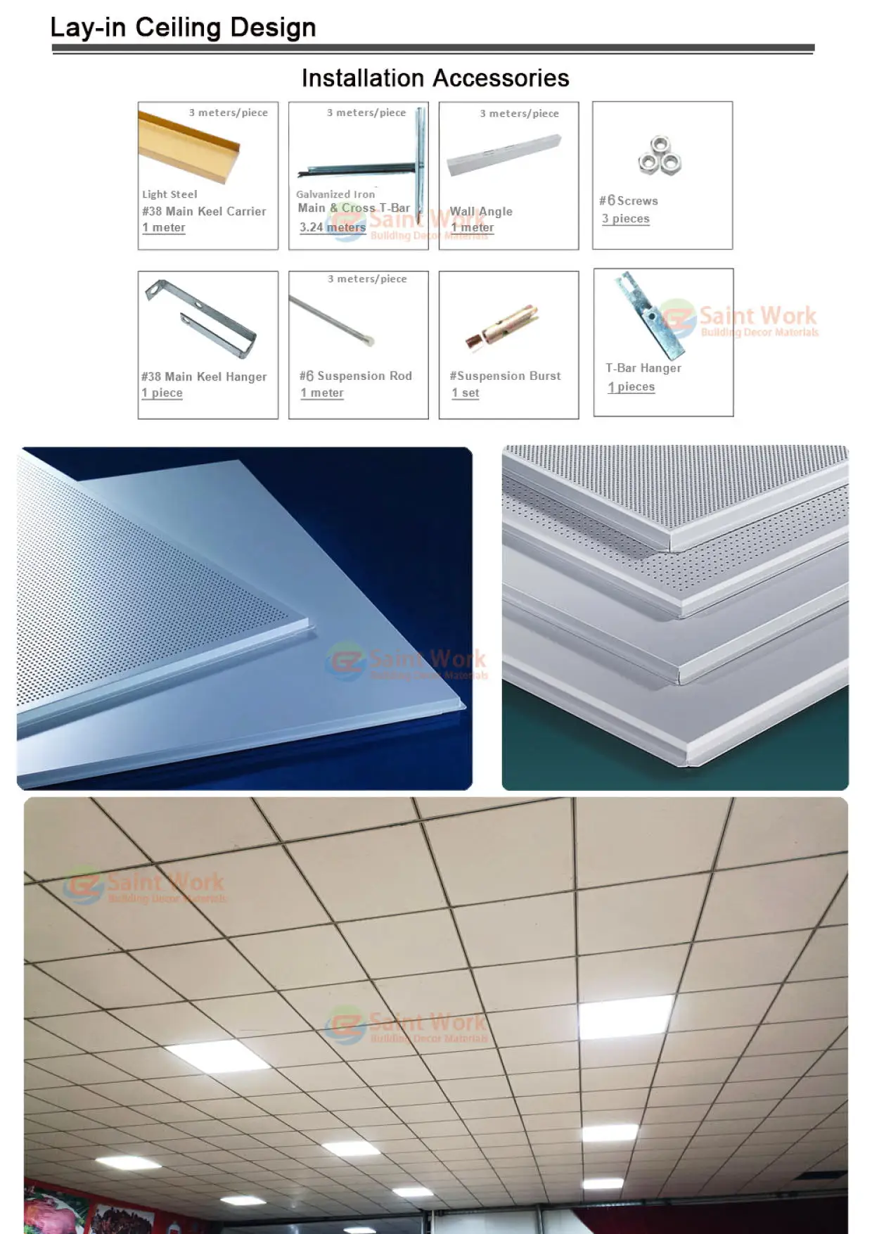 Acoustic Perforated Aluminum Ceiling Tiles for Office Building - OEM