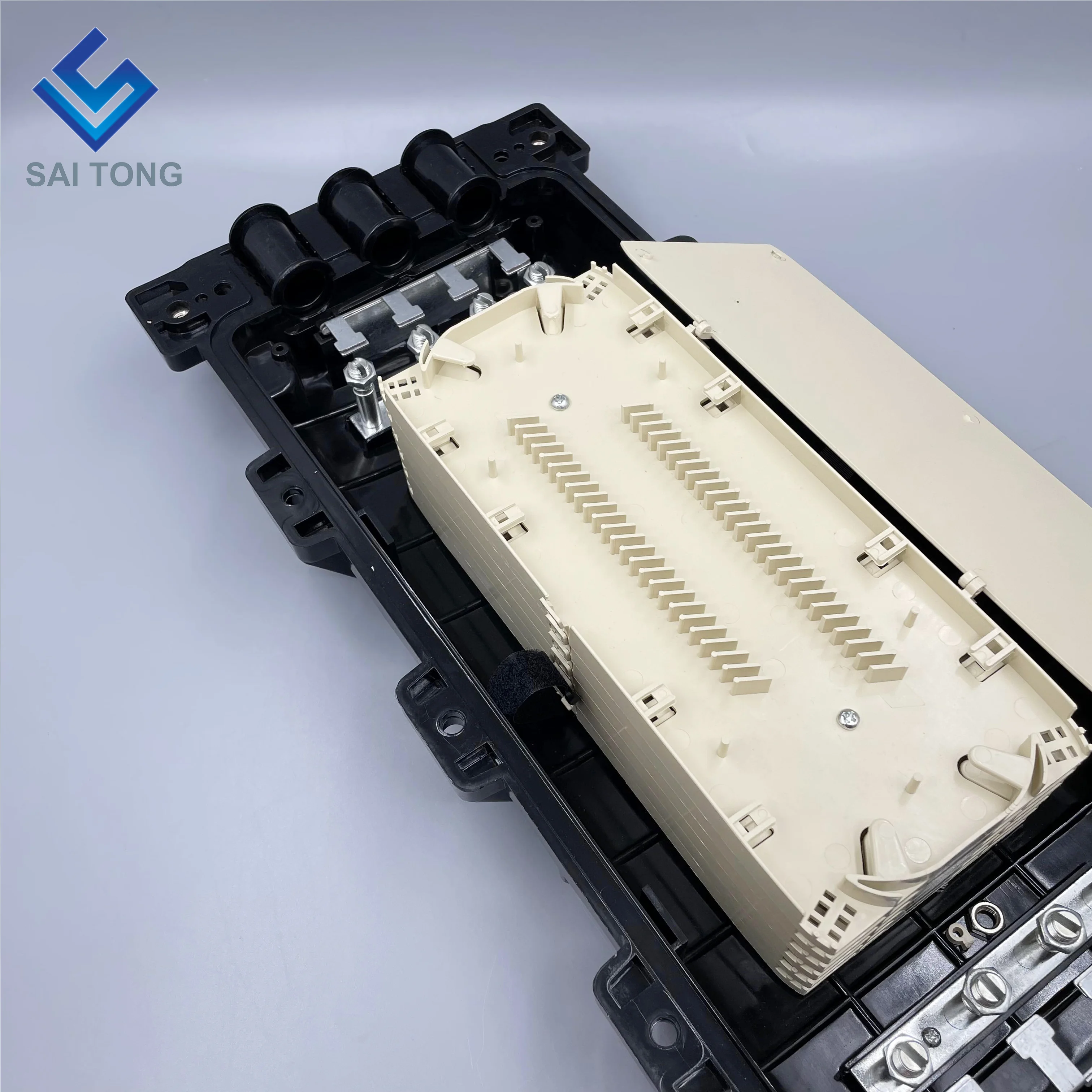 288 Cores Horizontal Closure 3 Inlet 3 Outlet Joint Box Splice Closure ...
