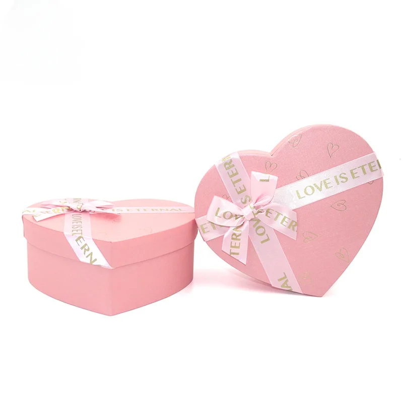 Custom 2024 Valentine's Day Luxury Gift Box Heart Shaped Pink Paper Box ...