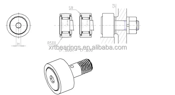 IKO Cam Follower Roller Bearing CF10BUUR - High Speed Precision