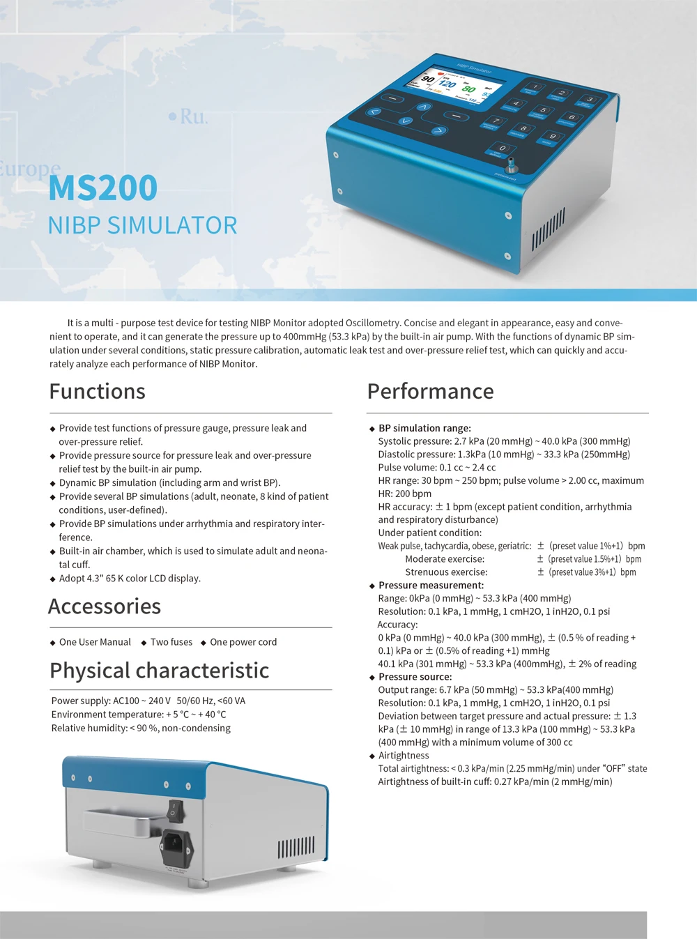 Contec MS200 NIBP Simulator - Dynamic Blood Pressure Simulations